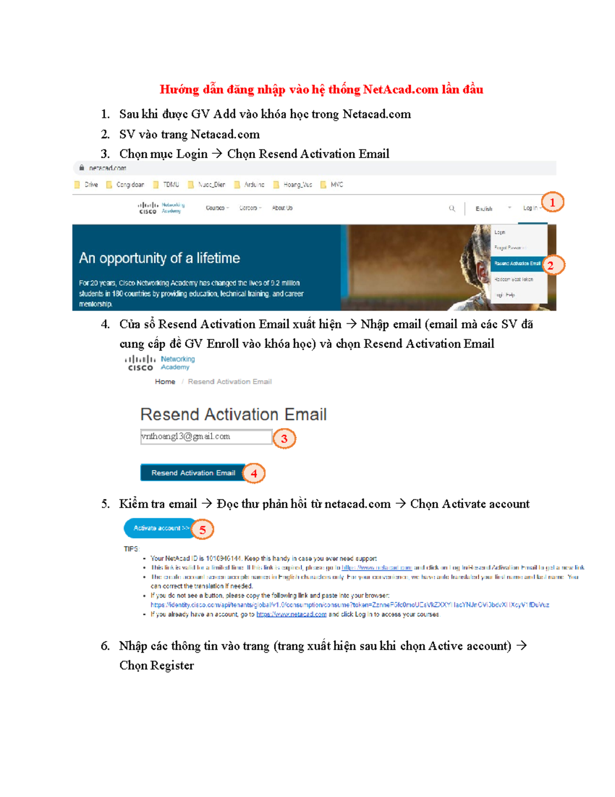 Huong dan dang nhap vao he thong Netacad.com va Enroll vao khoa hoc ...