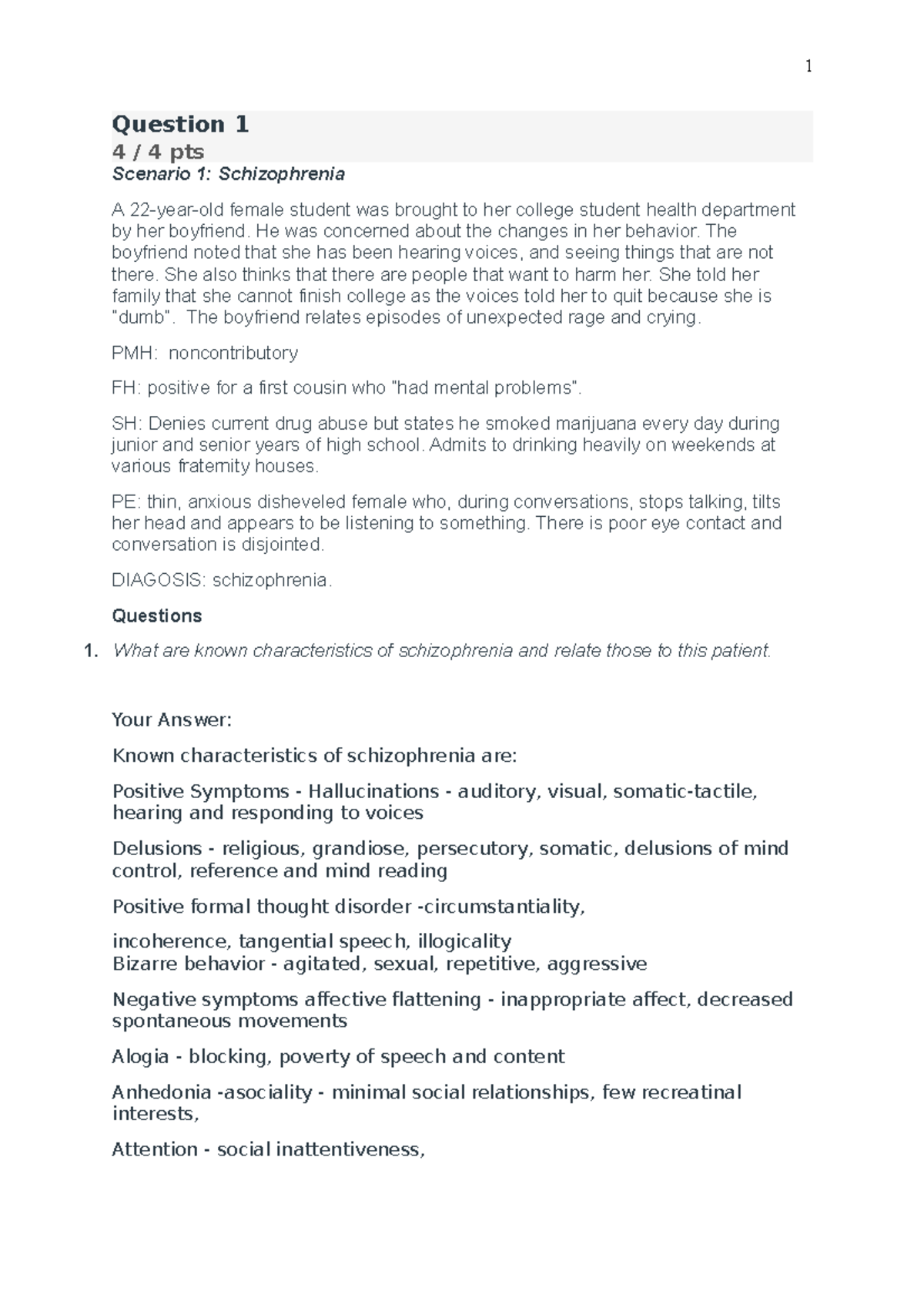 Module 6 knowledge check - Question 1 4 / 4 pts Scenario 1 ...