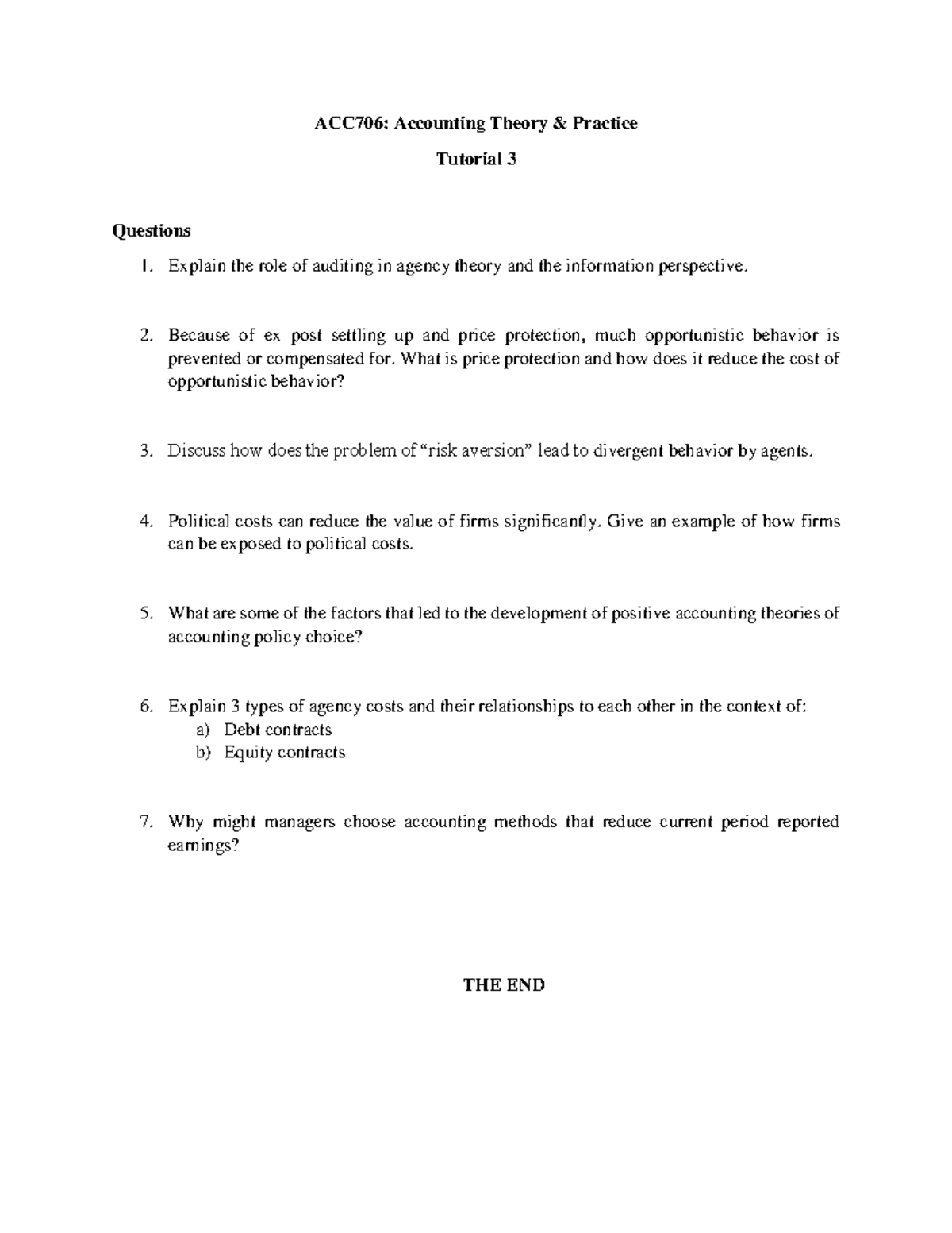 Tutorial 3 - Accounting - ACC706: Accounting Theory & Practice Tutorial ...