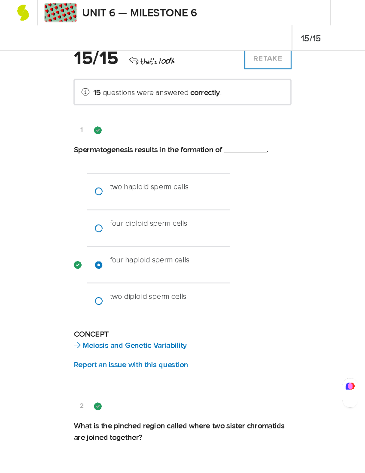 Sophia Unit 6 Milestone - 1 CONCEPT → Meiosis and Genetic Variability 2 ...