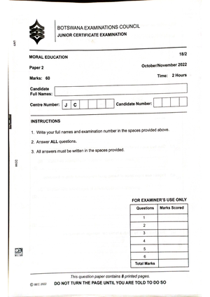 JCE - Agric Revision Booklet 2g - Botswana Open University Junior ...
