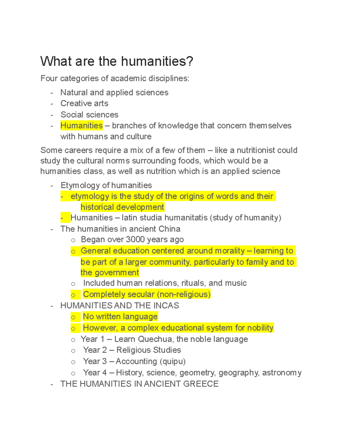 What are the humanities? - Studocu
