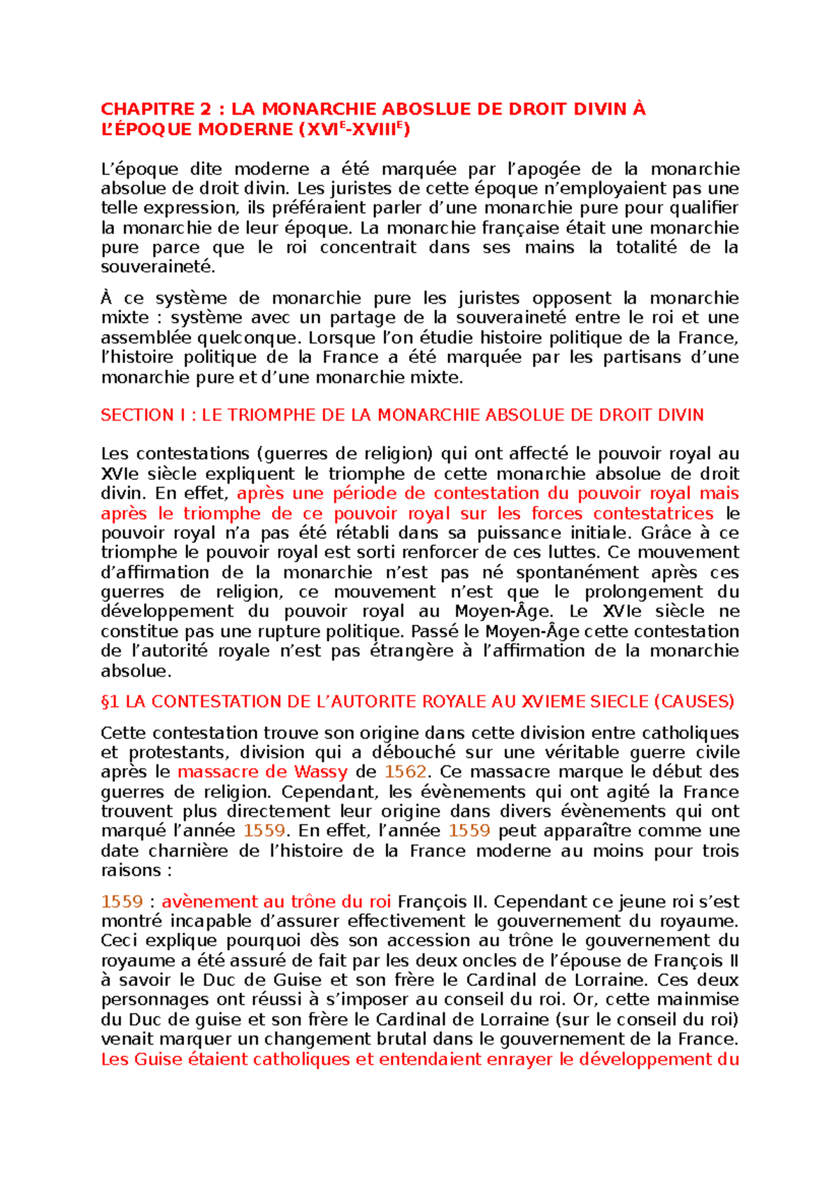 Chapitre 2 HDI - CHAPITRE 2 : LA MONARCHIE ABOSLUE DE DROIT DIVIN À L ...