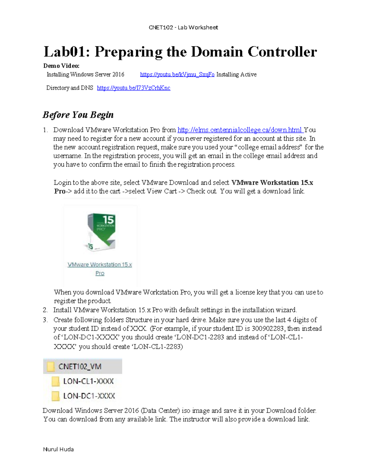 Lab01 Preparing the Domain Controller - Download VMware Workstation Pro ...