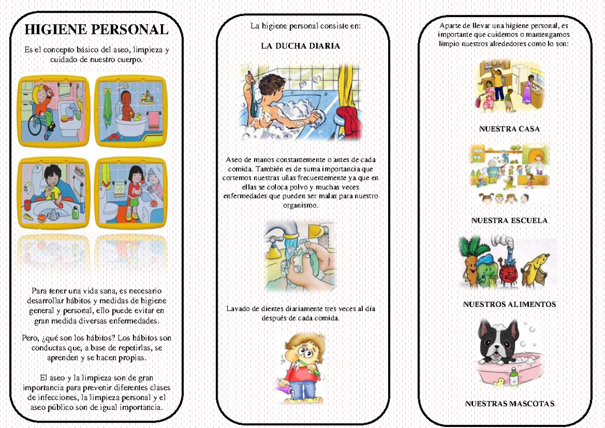 Triptico de la Higiene Personal 2 - HIGIENE PERSONAL Es el concepto ...