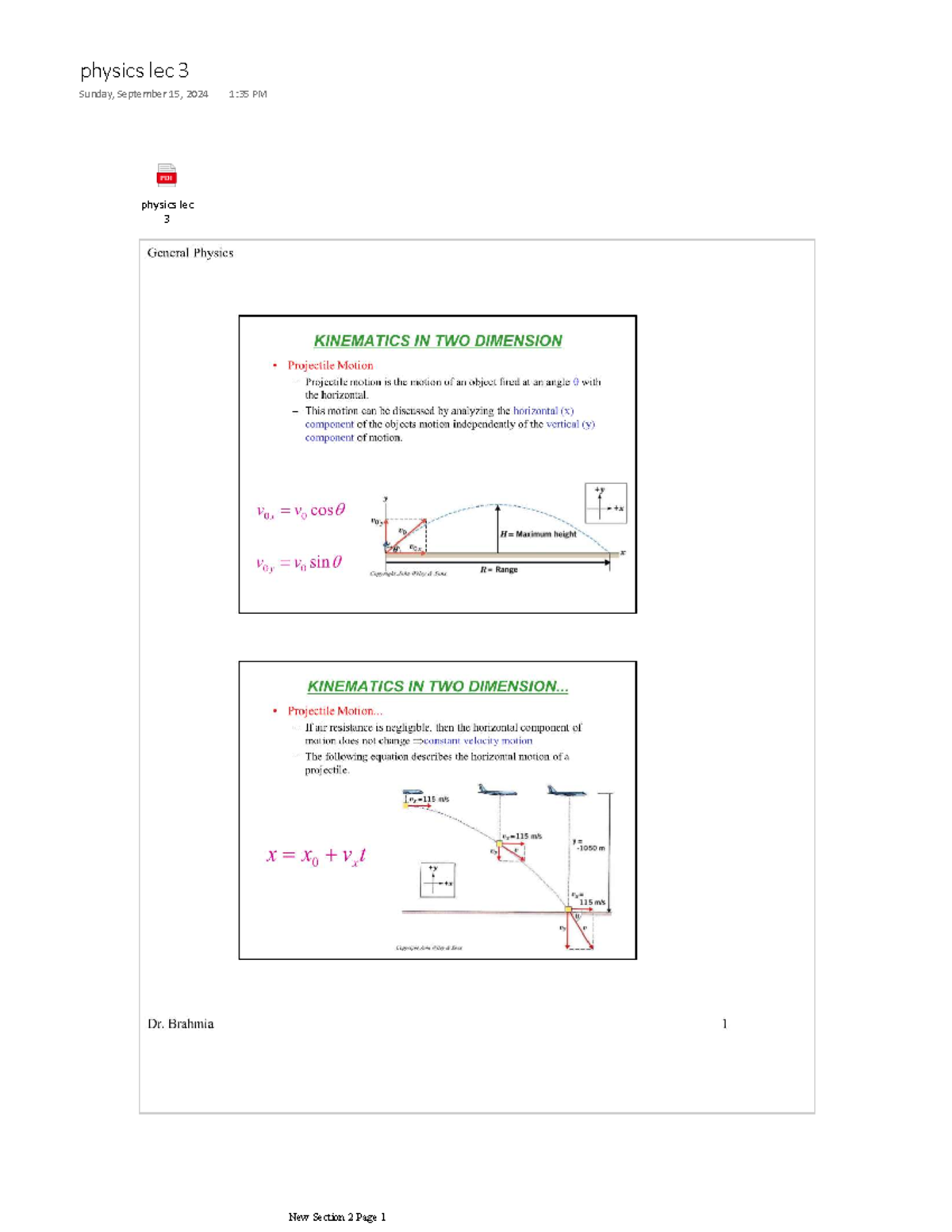 Physics lec 3 onenote - brahmia - 750:203 - physics lec 3 physics lec 3 ...