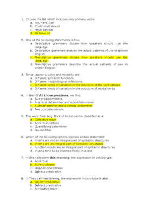 Morfo 2 Practice Unit 4 22-23 - 3º Grado de Estudios Ingleses. (1548) Morfosintaxis II PRACTICE ...