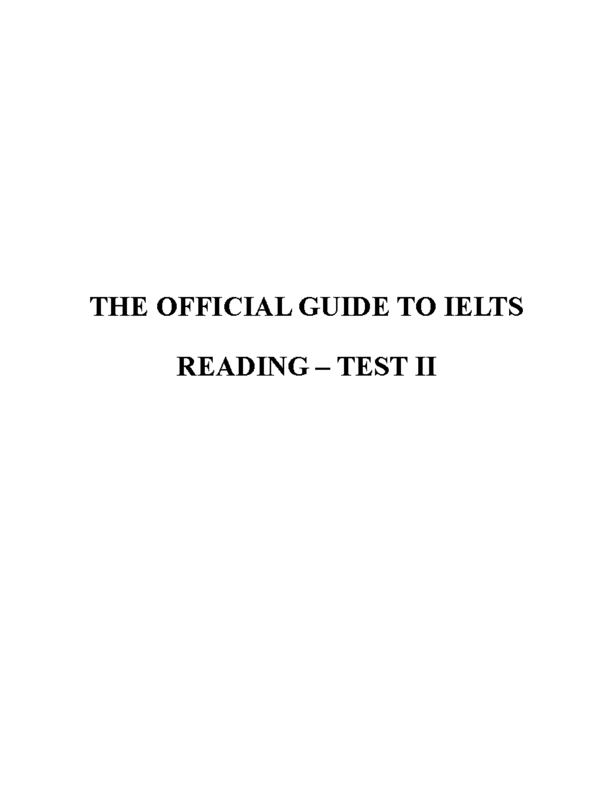 Reading 2 - THE Official Guide TO Ielts - THE OFFICIAL GUIDE TO IELTS ...