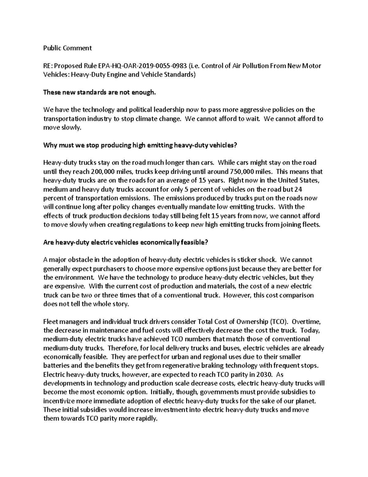 EPA-HQ-OAR-2019-0055-1033 attachment 1 - Public Comment RE: Proposed ...