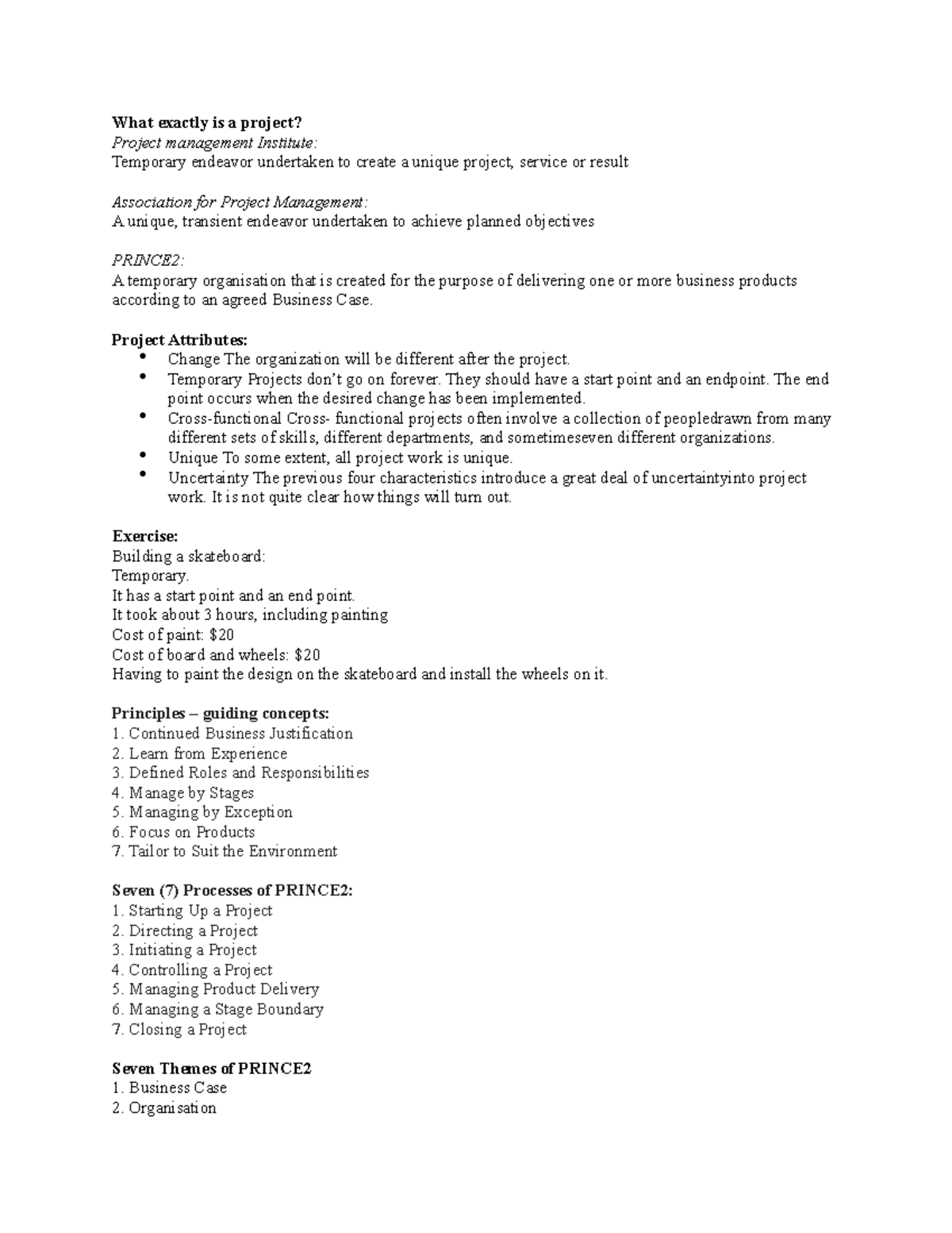 PMO201 Lecture 1 - What exactly is a project? Project management ...