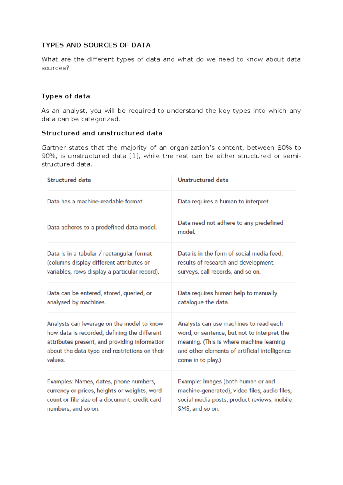Types AND Sources OF DATA - TYPES AND SOURCES OF DATA What are the different types of data and ...