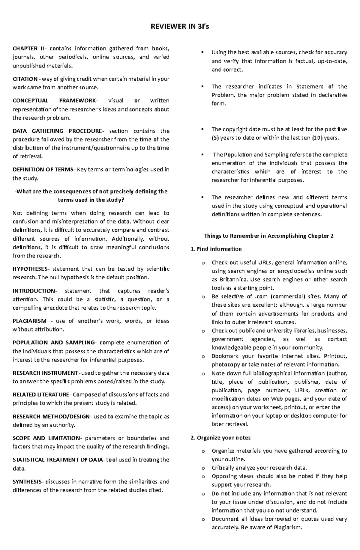 Reviewer-IN-3IS - Research Guide - REVIEWER IN 3I’s CHAPTER II ...