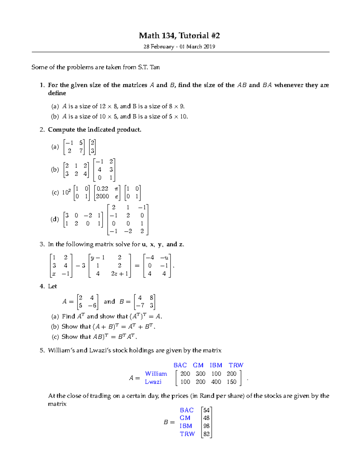 Tutorial 02 - help me help you - Math 134, Tutorial 28 February - 01 ...