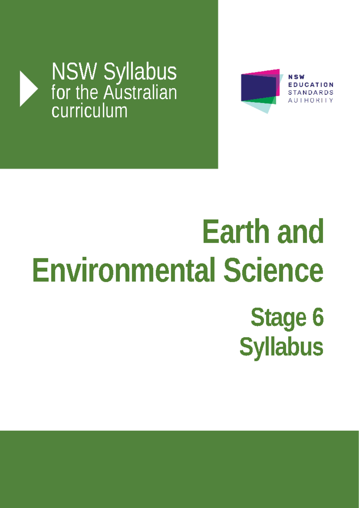 Earth and environmental science stage 6 syllabus 2017 - NSW Syllabus ...