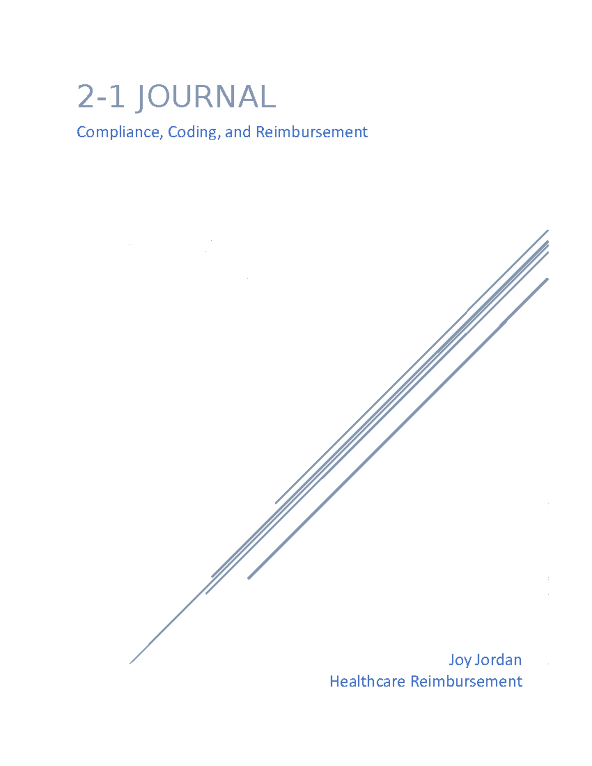 Healthcare Reimbursement journal 2-1 - 2-1 JOURNAL Compliance, Coding ...