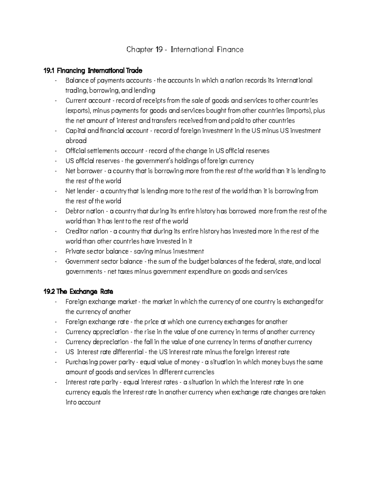 Chapter 19 - International Finance - Chapter 19 - International Finance ...