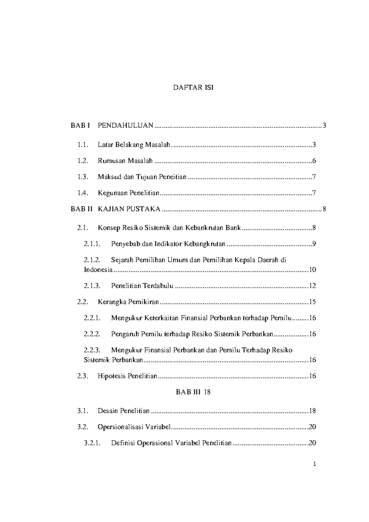 Tesis Rifi - DAFTAR ISI BAB I PENDAHULUAN - Studocu