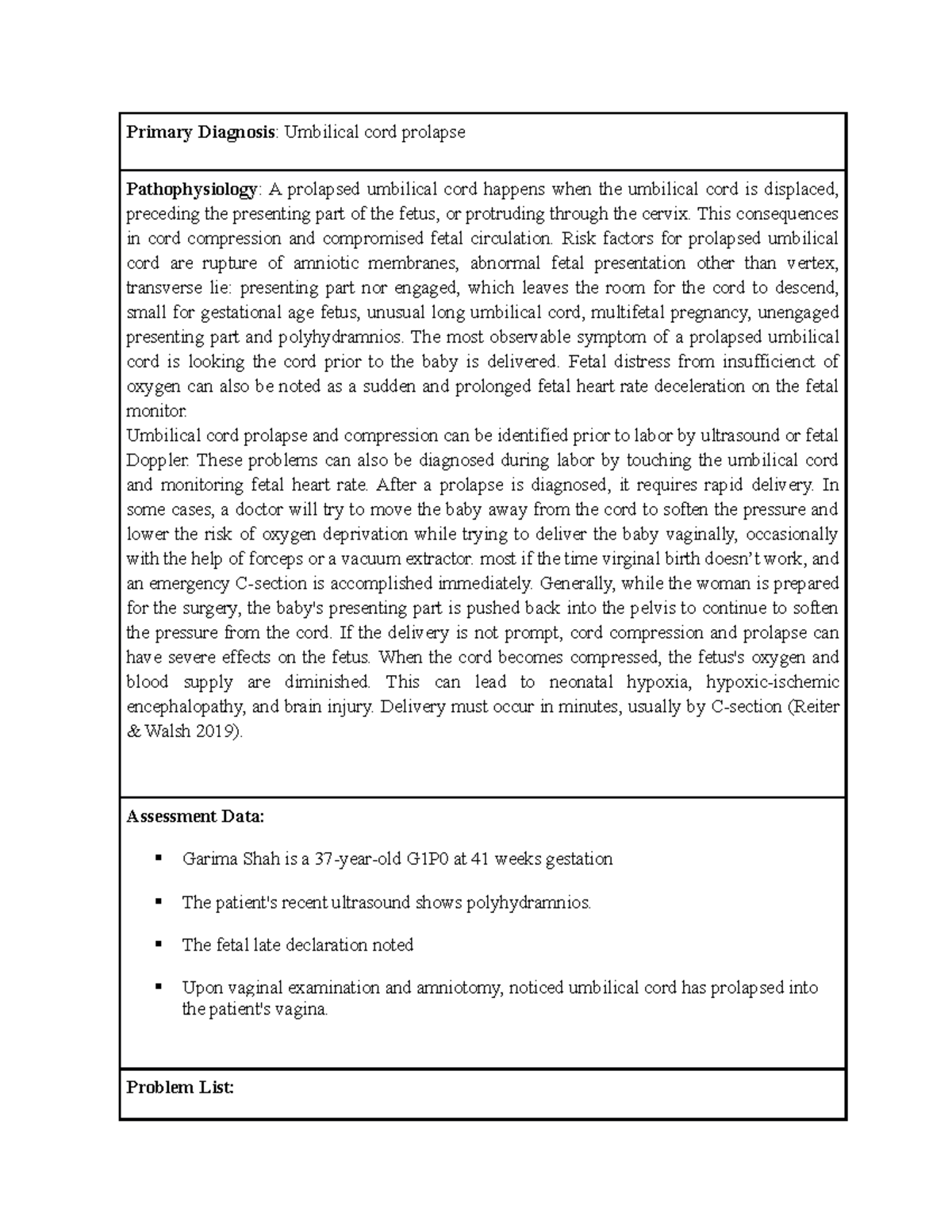 Cesarean Birth - Maternity - Primary Diagnosis : Umbilical cord ...