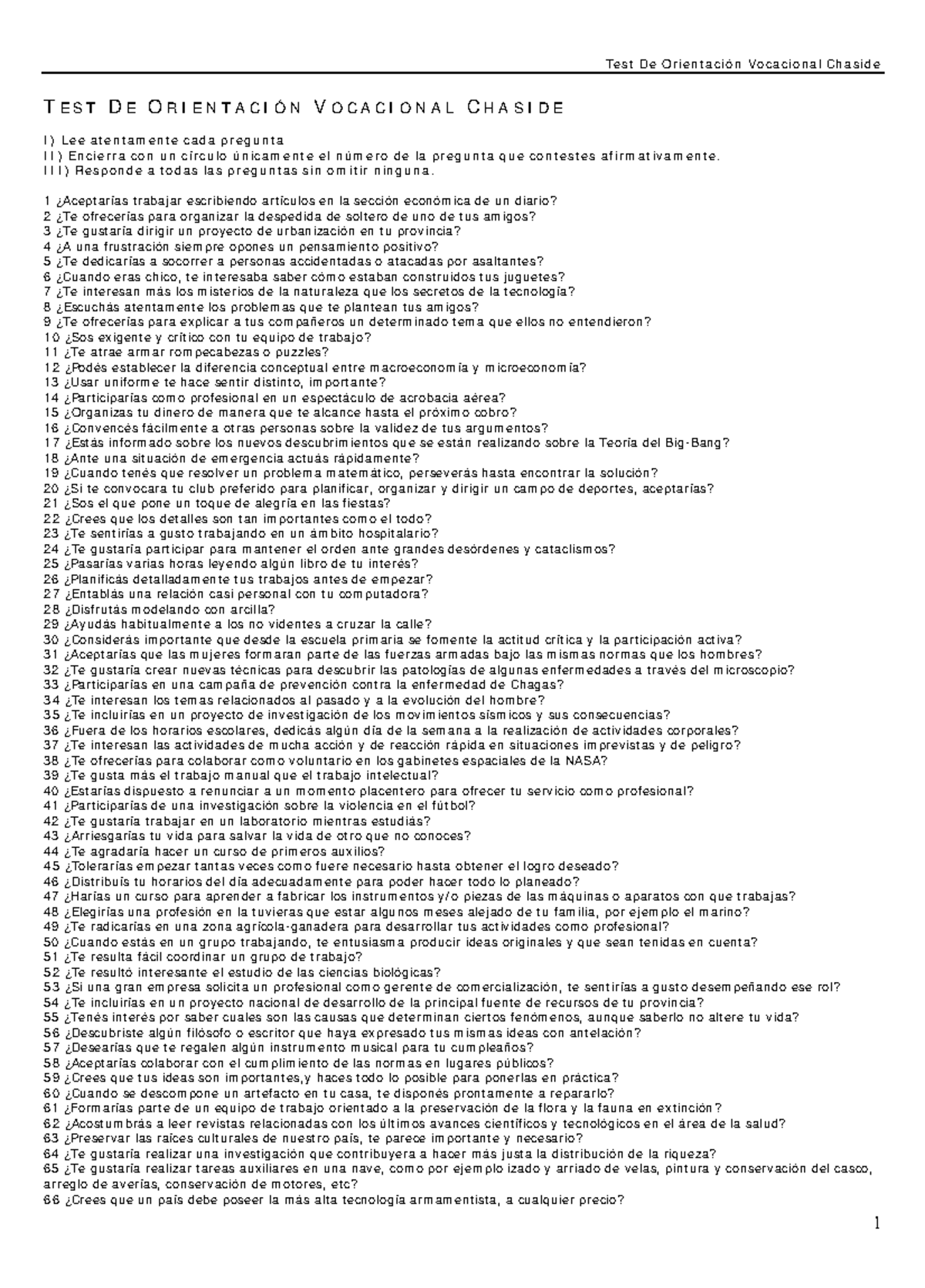 Cuadernillo-vocacional.pdf sencilla - Test De Orientación Vocacional ...
