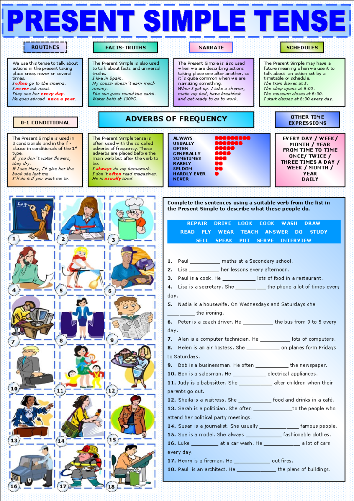 Present Simple grammar guide - We use this tense to talk about actions ...