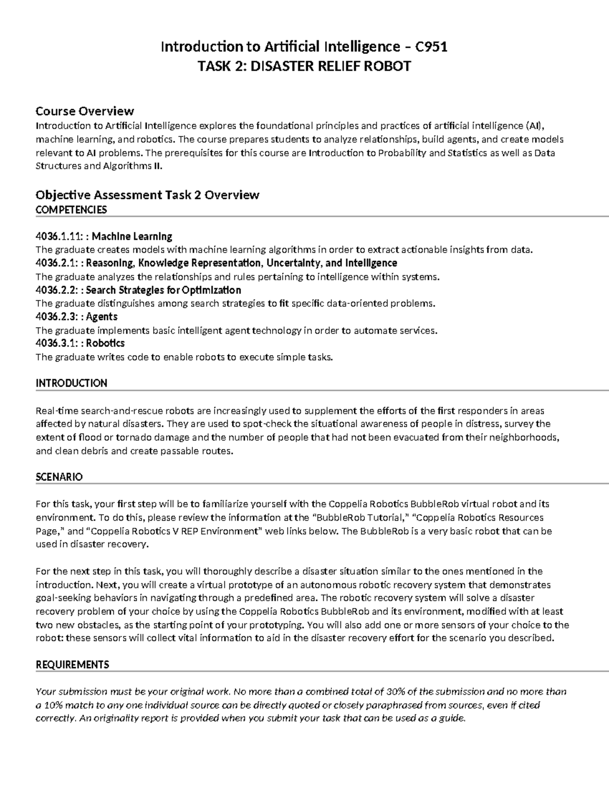 Task 2 Overview - Introduction to Artificial Intelligence – C TASK 2 ...