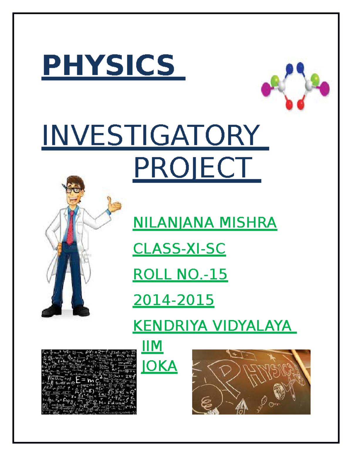 Pdfcoffee - Summary - PHYSICS INVESTIGATORY PROJECT NILANJANA MISHRA CLASS-XI-SC ROLL NO.- 2014 ...