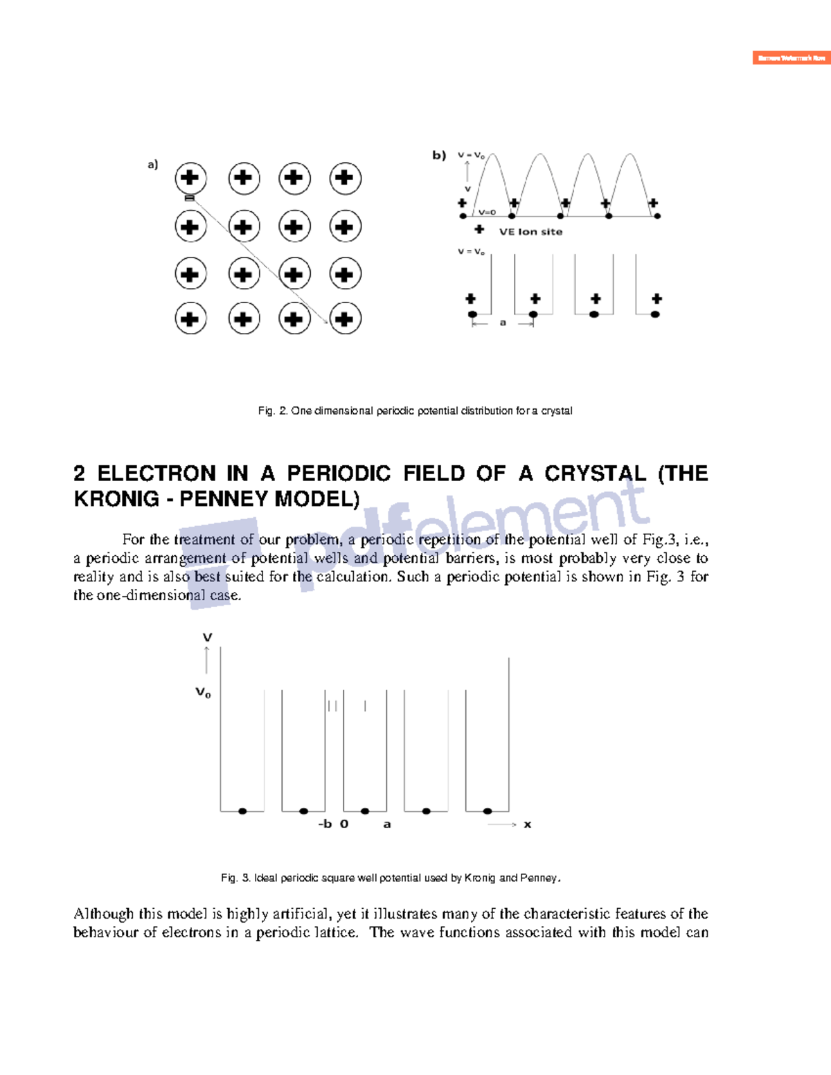 Physics 6th sem4 - Fig. 2. One dimensional periodic potential ...