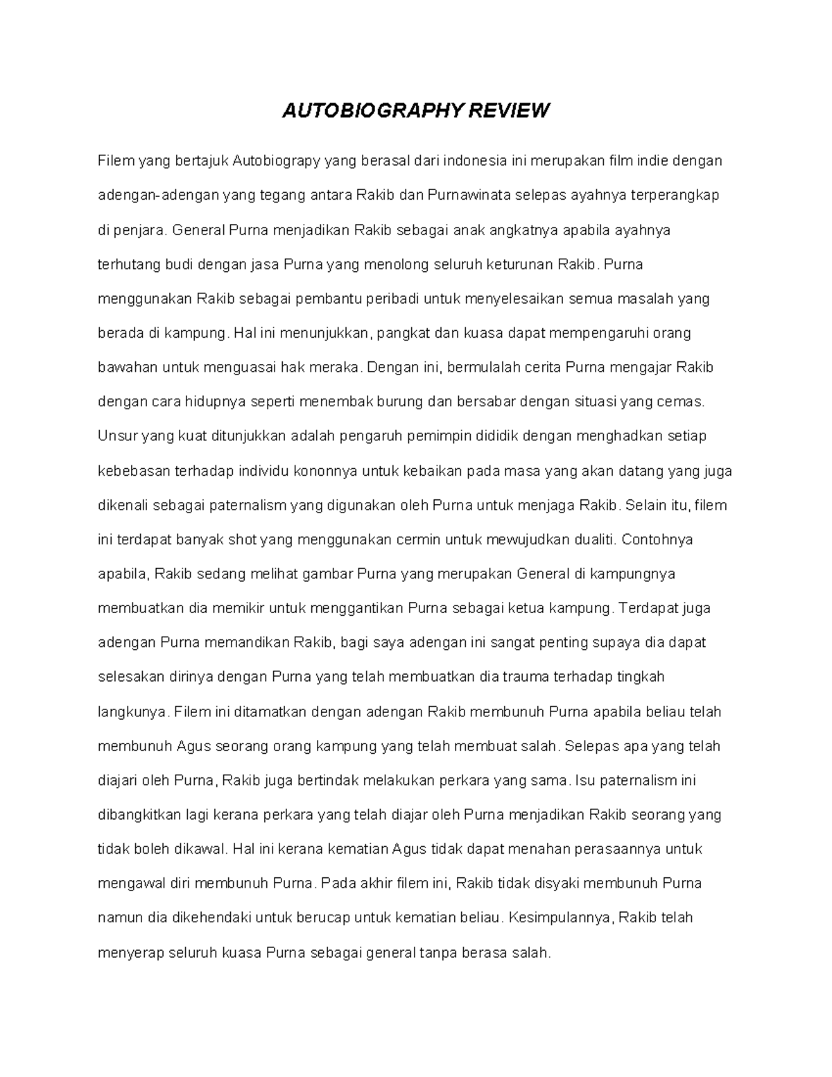 Autobiography Review - AUTOBIOGRAPHY REVIEW Filem yang bertajuk ...