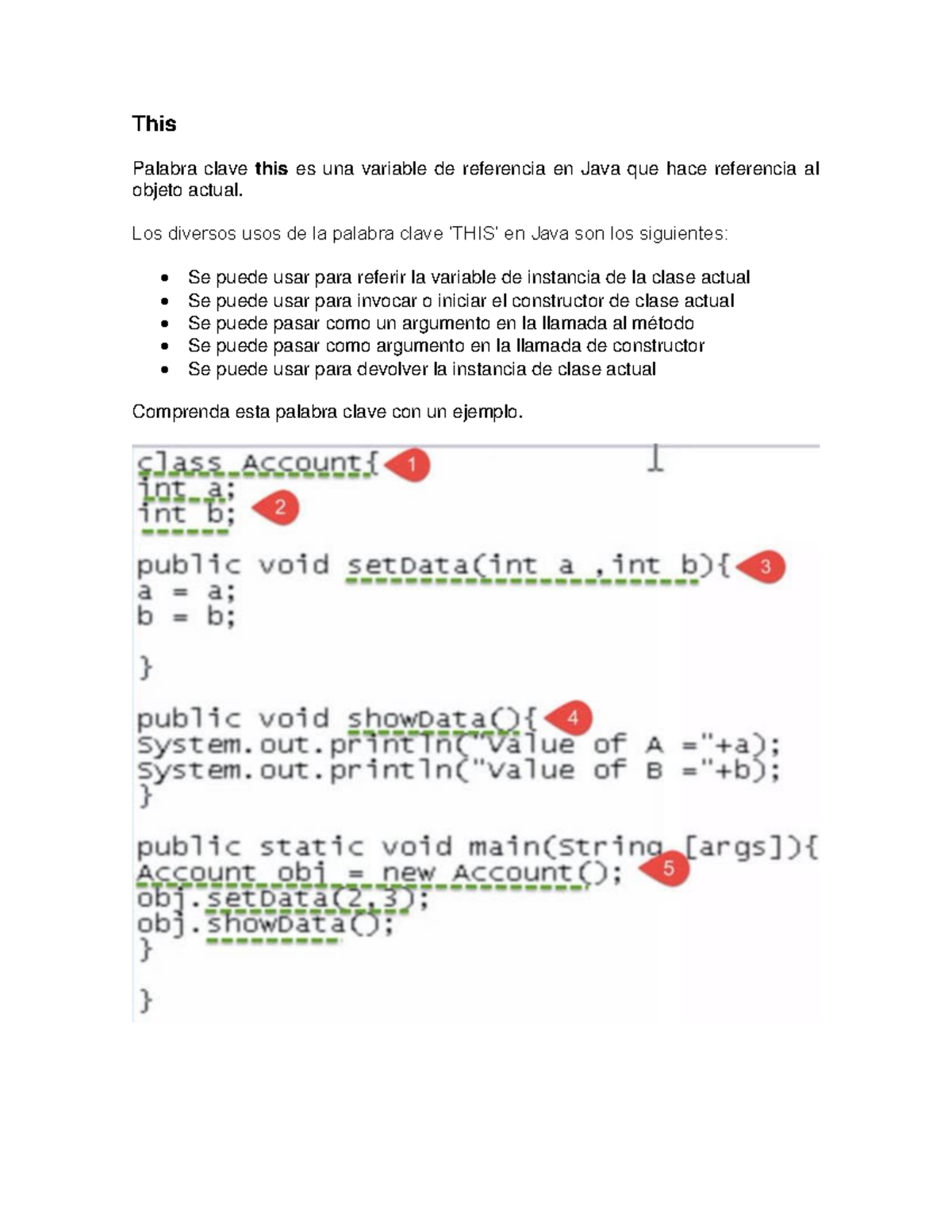 This - this de programacion - This Palabra clave this es una variable de referencia en Java que ...
