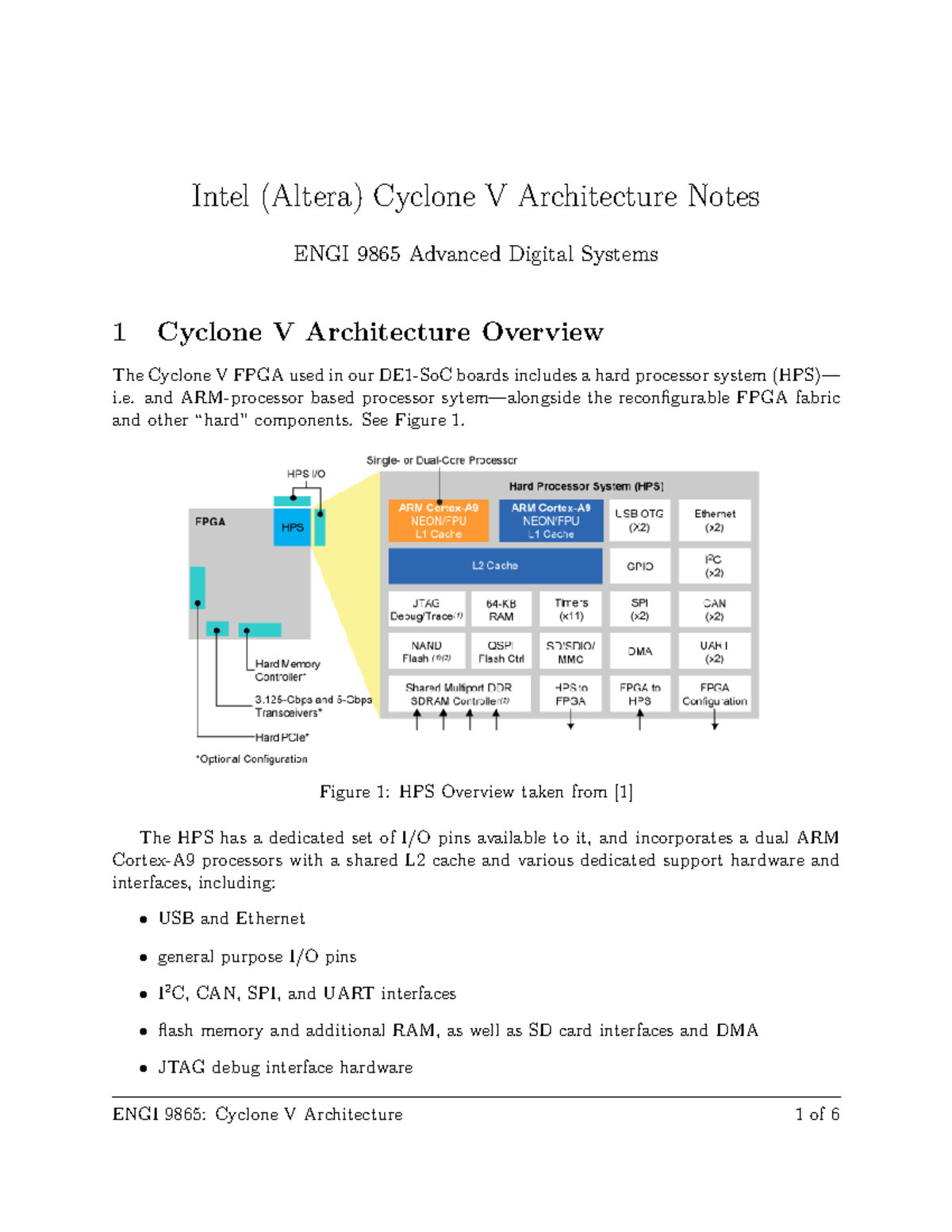 Adv cyclone v - Lecture notes 7 - Intel (Altera) Cyclone V Architecture ...