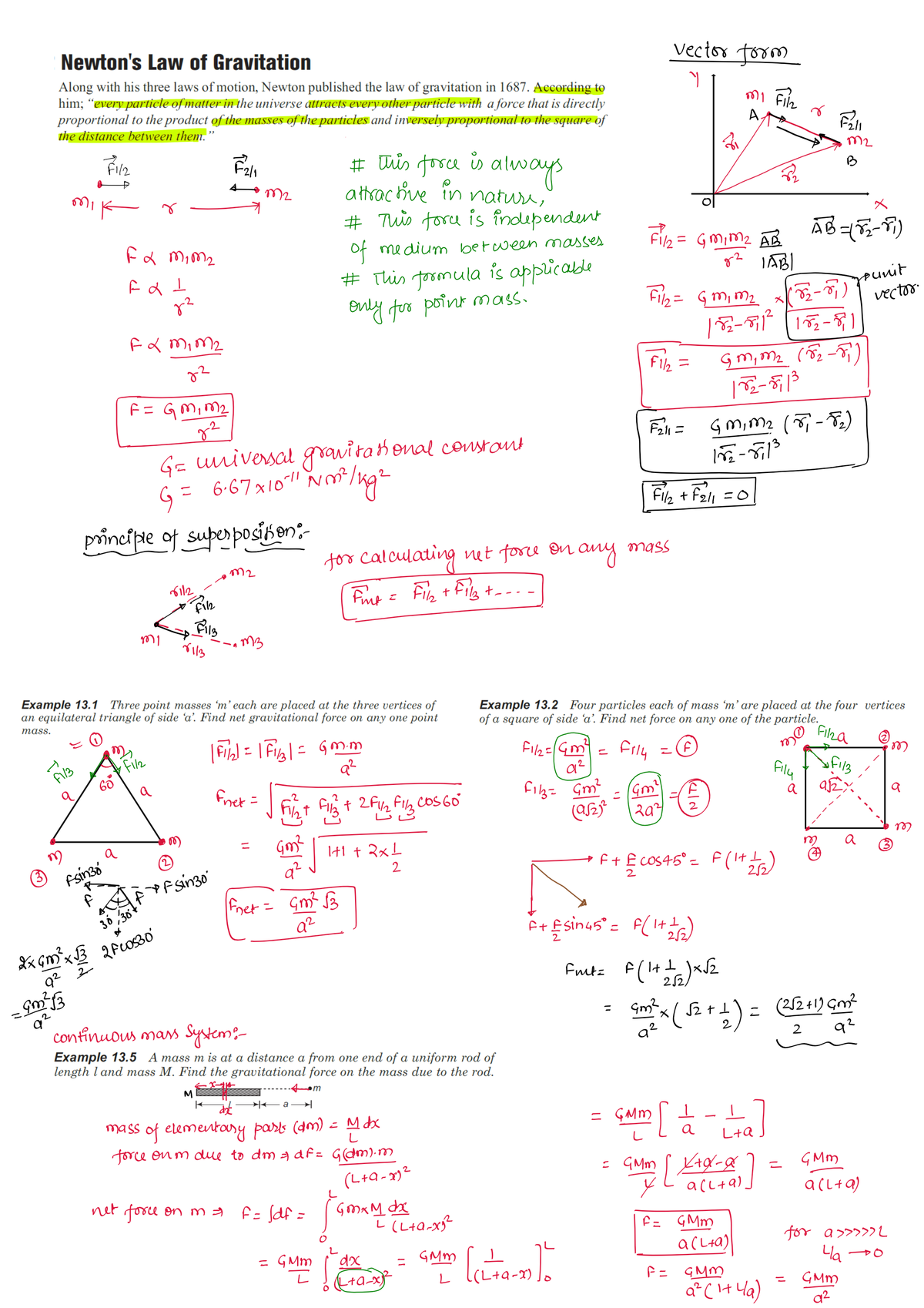 Gravitation - notes - Physics - Studocu
