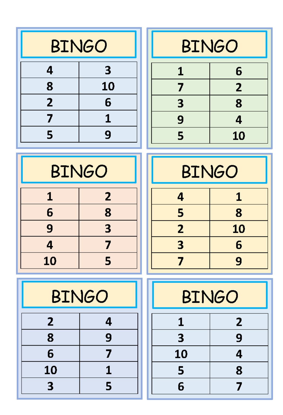Bingo de numeros - BINGO - BINGO - BINGO - BINGO - BINGO - BINGO ...