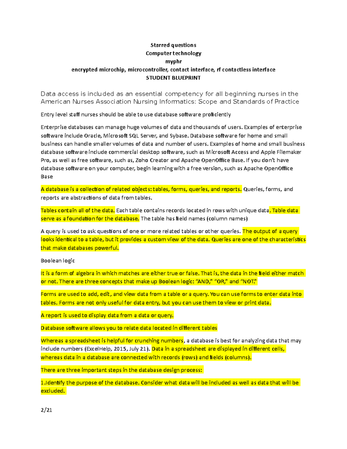 NUR 211 Exam 2 Student Blueprint - Starred questions Computer ...