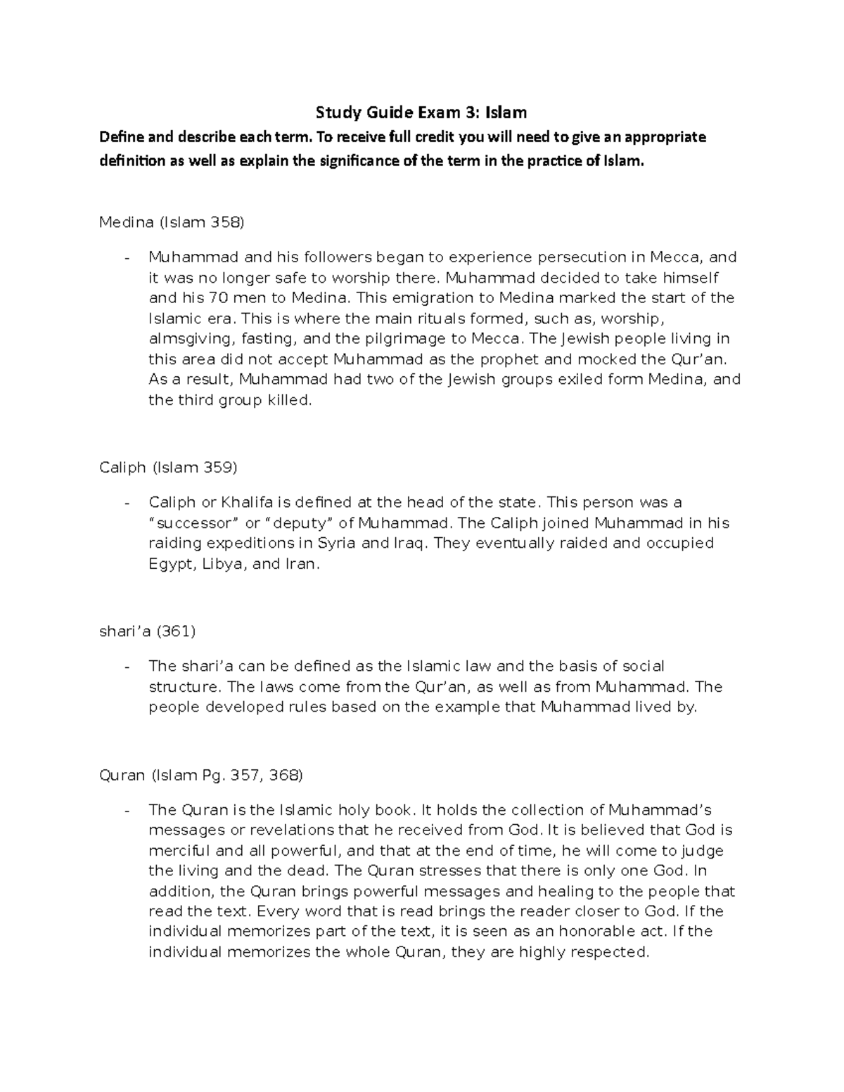 Islamstudyguide - Dr. Erin Darby, Textbook - Guy L. Beck. Experiencing ...