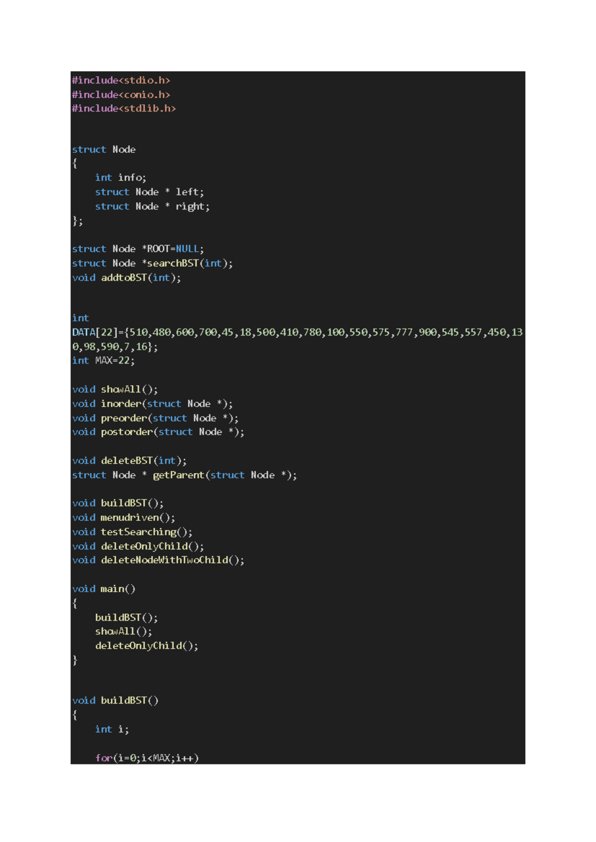 BST - Bst - #include #include #include struct Node { int - Studocu