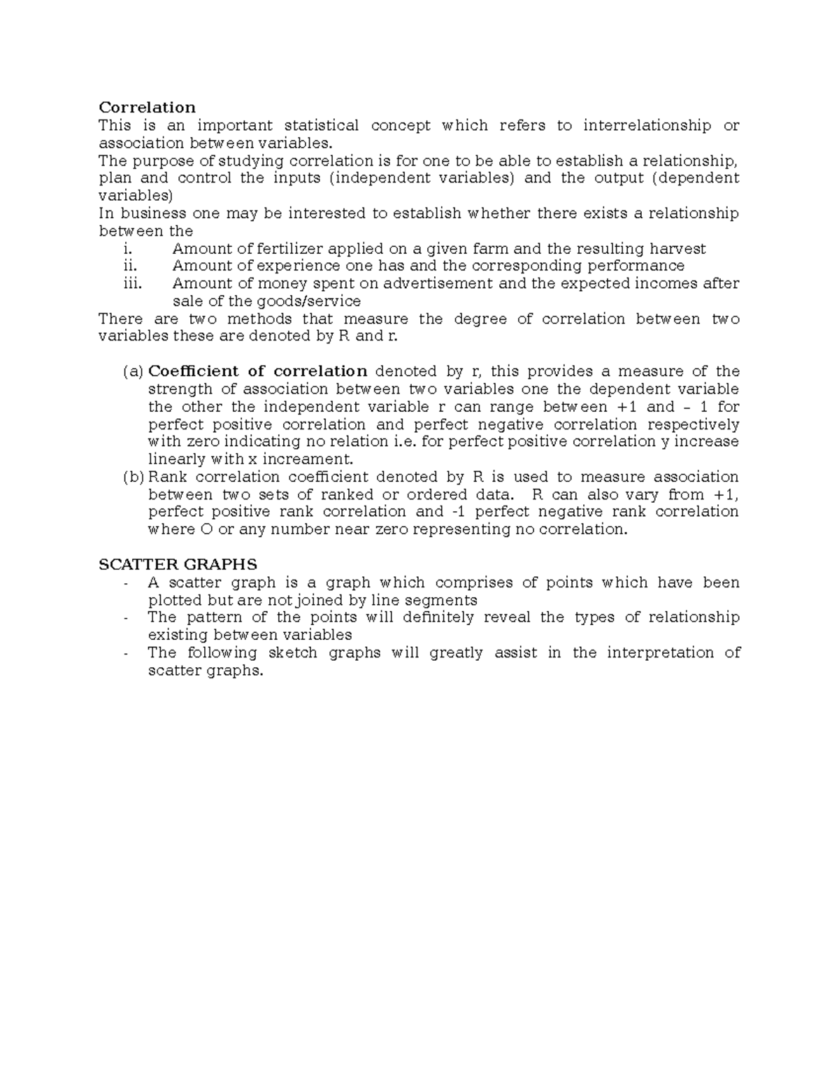 Correlation and Regression Analysis - Correlation This is an important ...