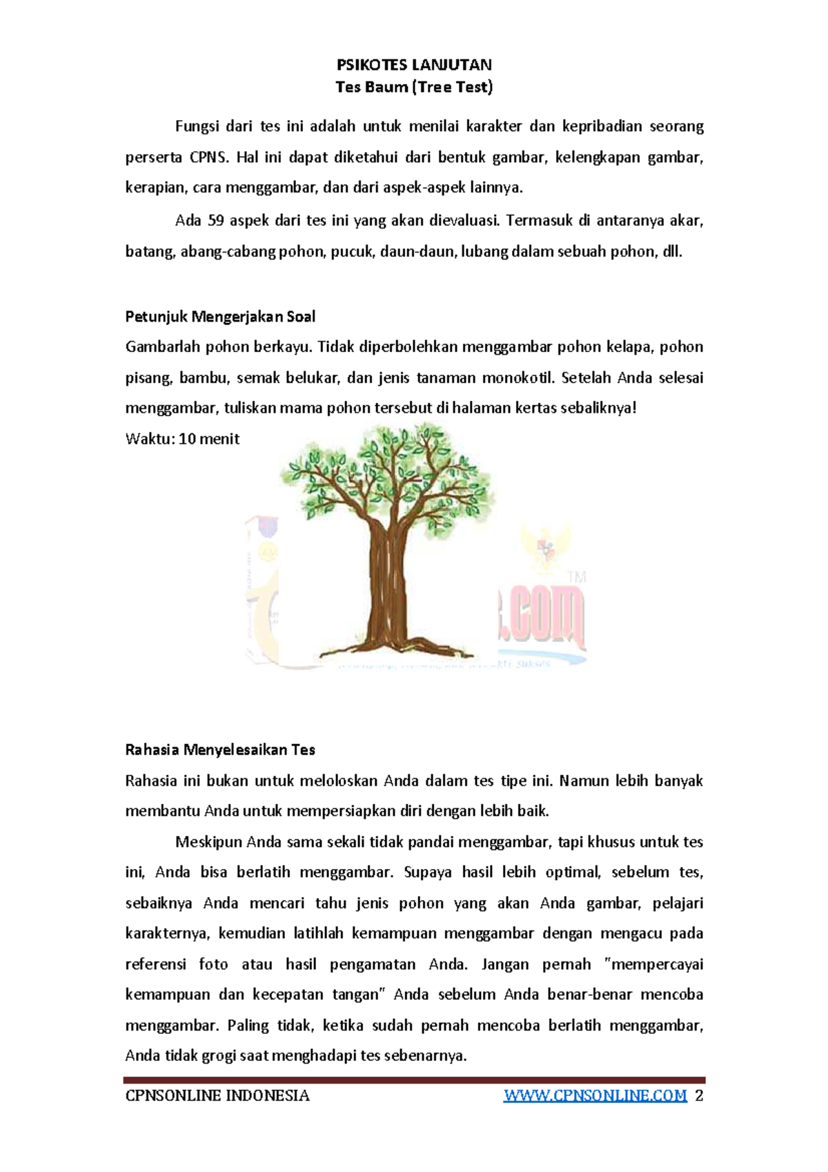 177700557 BAUM Test pdf - PSIKOTES LANJUTAN Tes Baum (Tree Test ...