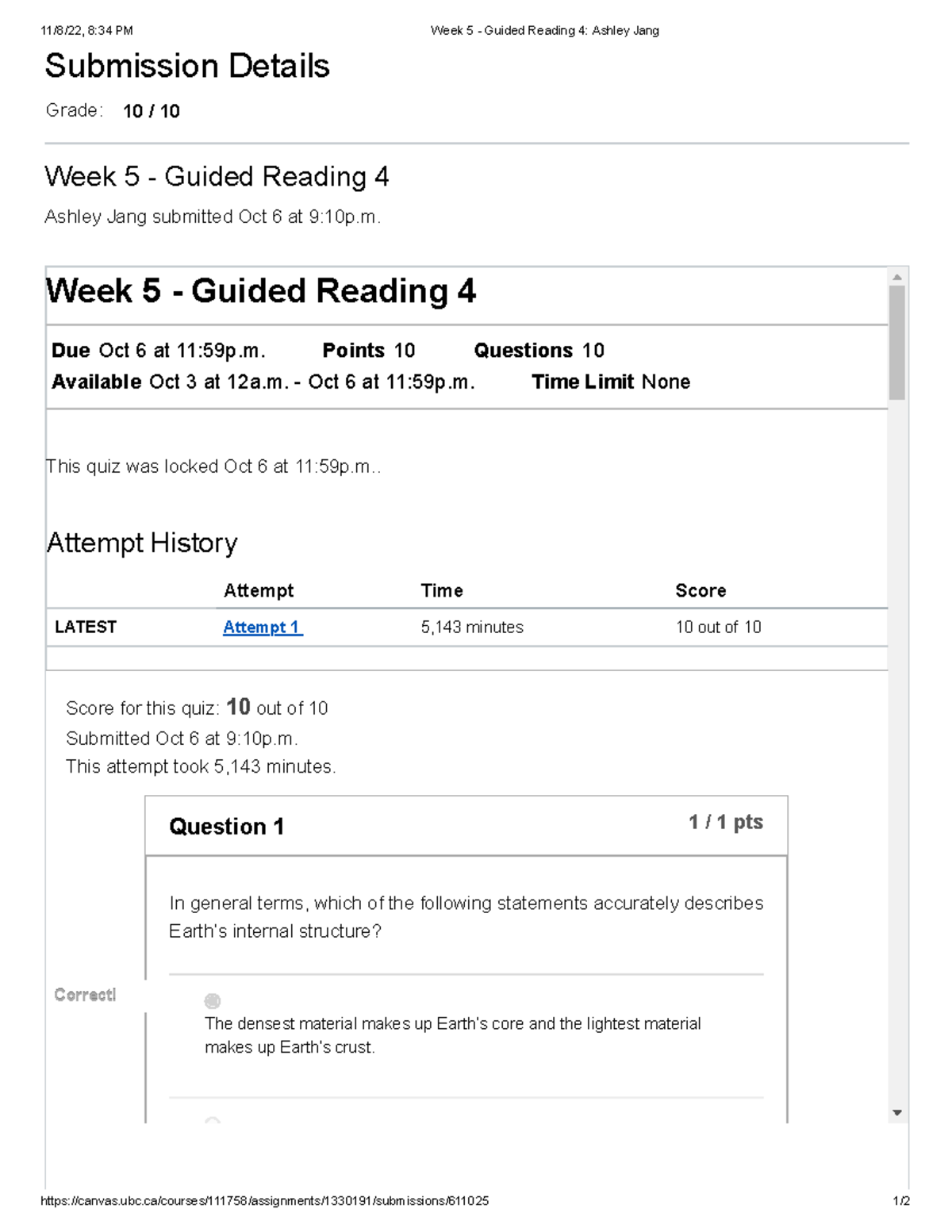 4 - quiz for guided reading - 11/8/22, 8:34 PM Week 5 - Guided Reading ...