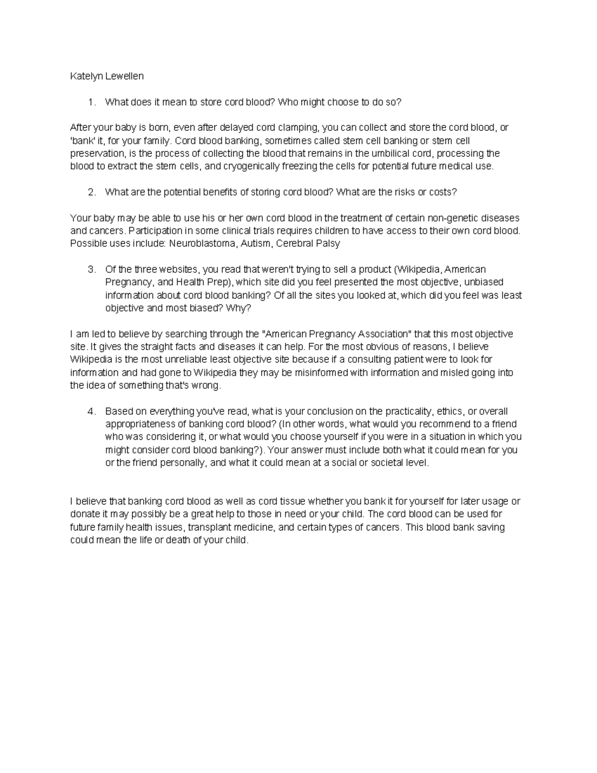 A&P Lab Unit 7 - A&P Lab Unit 7.docx - Katelyn Lewellen 1. What does it ...