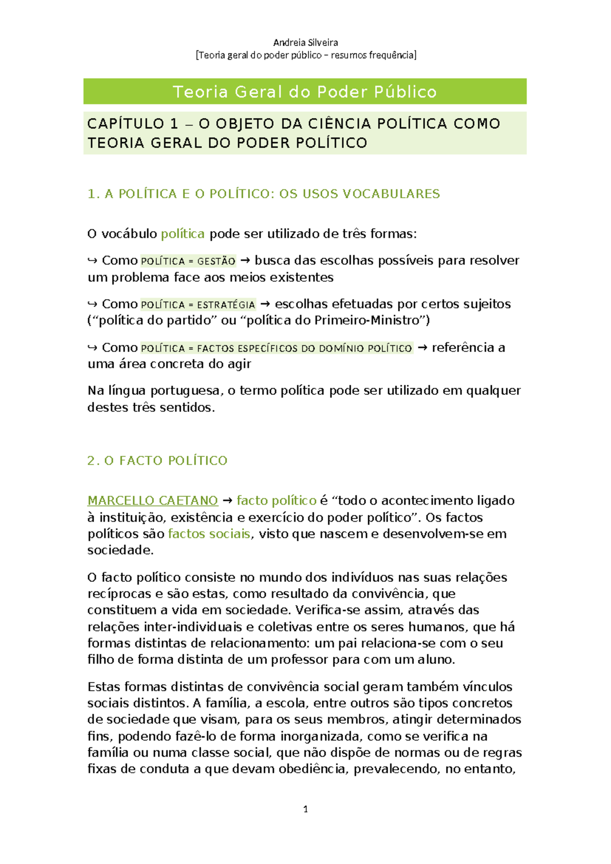 Teoria Geral do Poder Público (resumos frequência) - [Teoria geral do ...