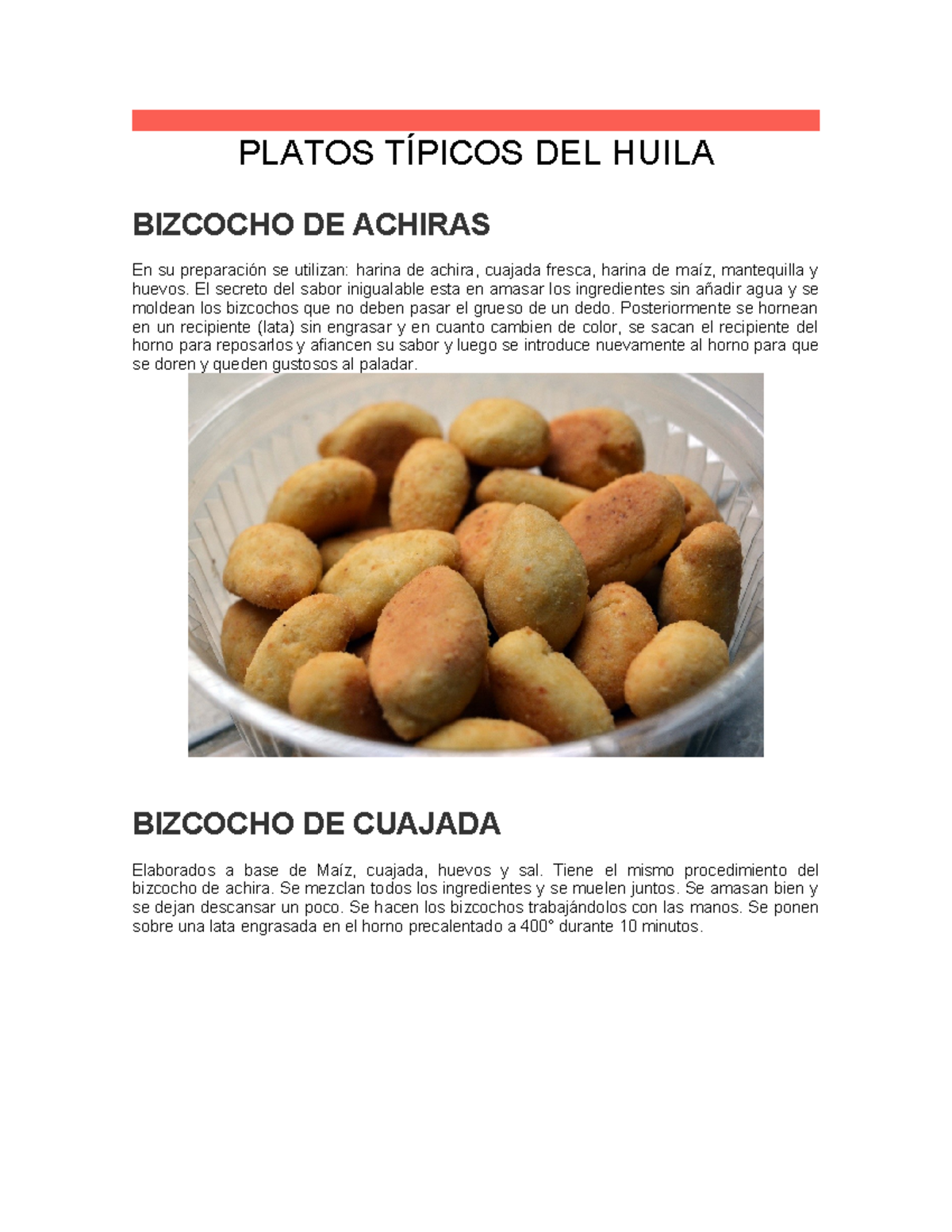 Gastronomia huilense - contenido de cocina colombiana - PLATOS TÍPICOS ...