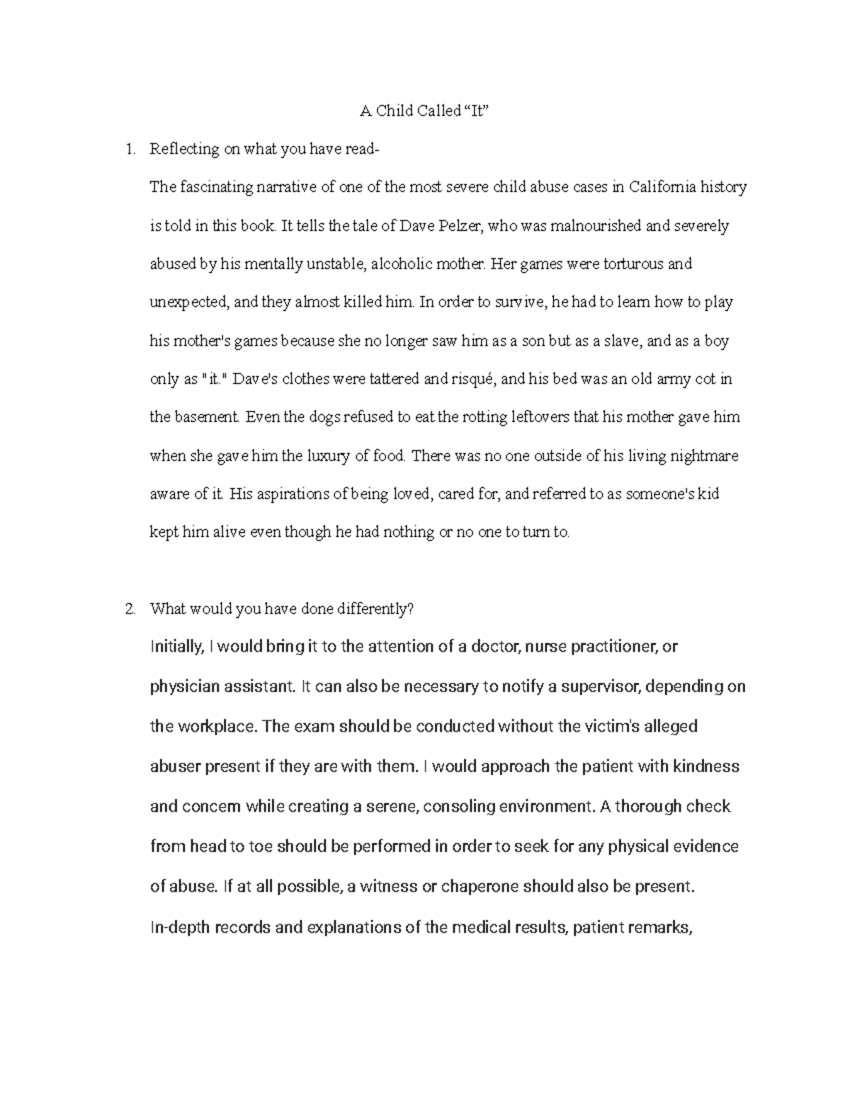 A child called it - it's about a boy - A Child Called “It” Reflecting ...