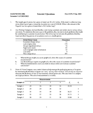 Tutorial 5 Questions - DAO2703 - NUS - Studocu