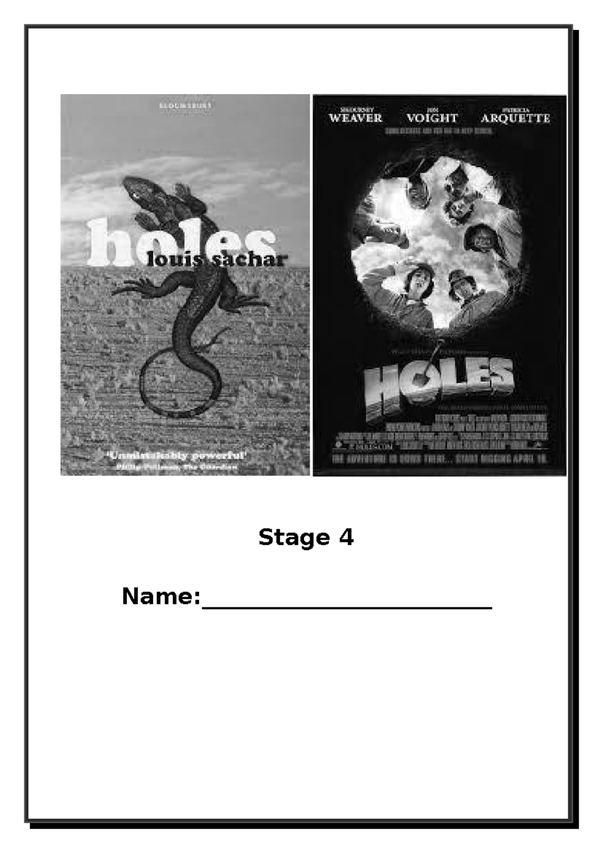 Holes Booklet - Stage 4 Name:__________________________ Instructions ...