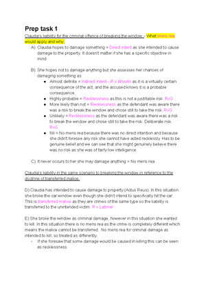 Unit 1 - General Principles - Unit 1 - General Principles of a Crime ...