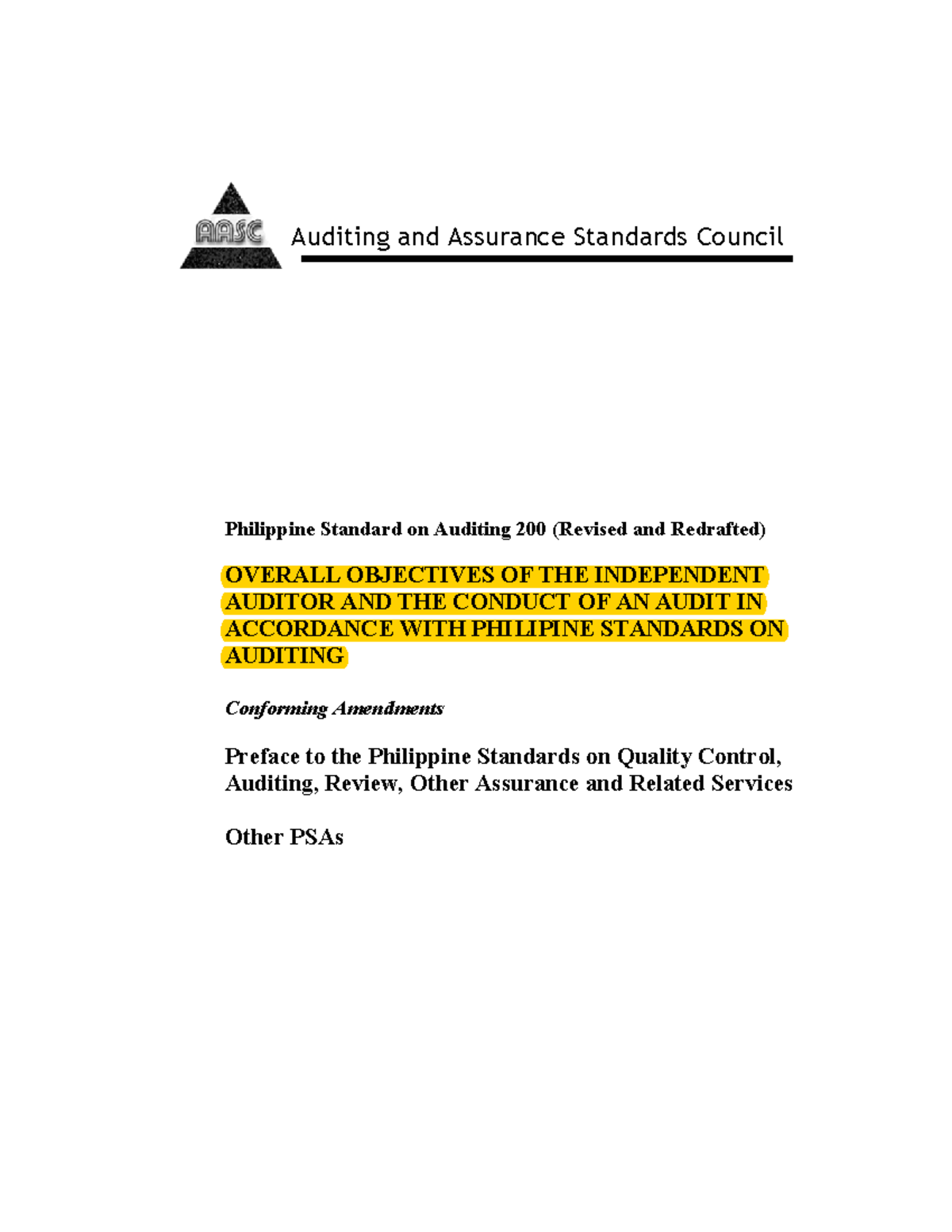 PSA 200 (Redrafted) - 1234 - Warning: Popup annotation has a missing or ...