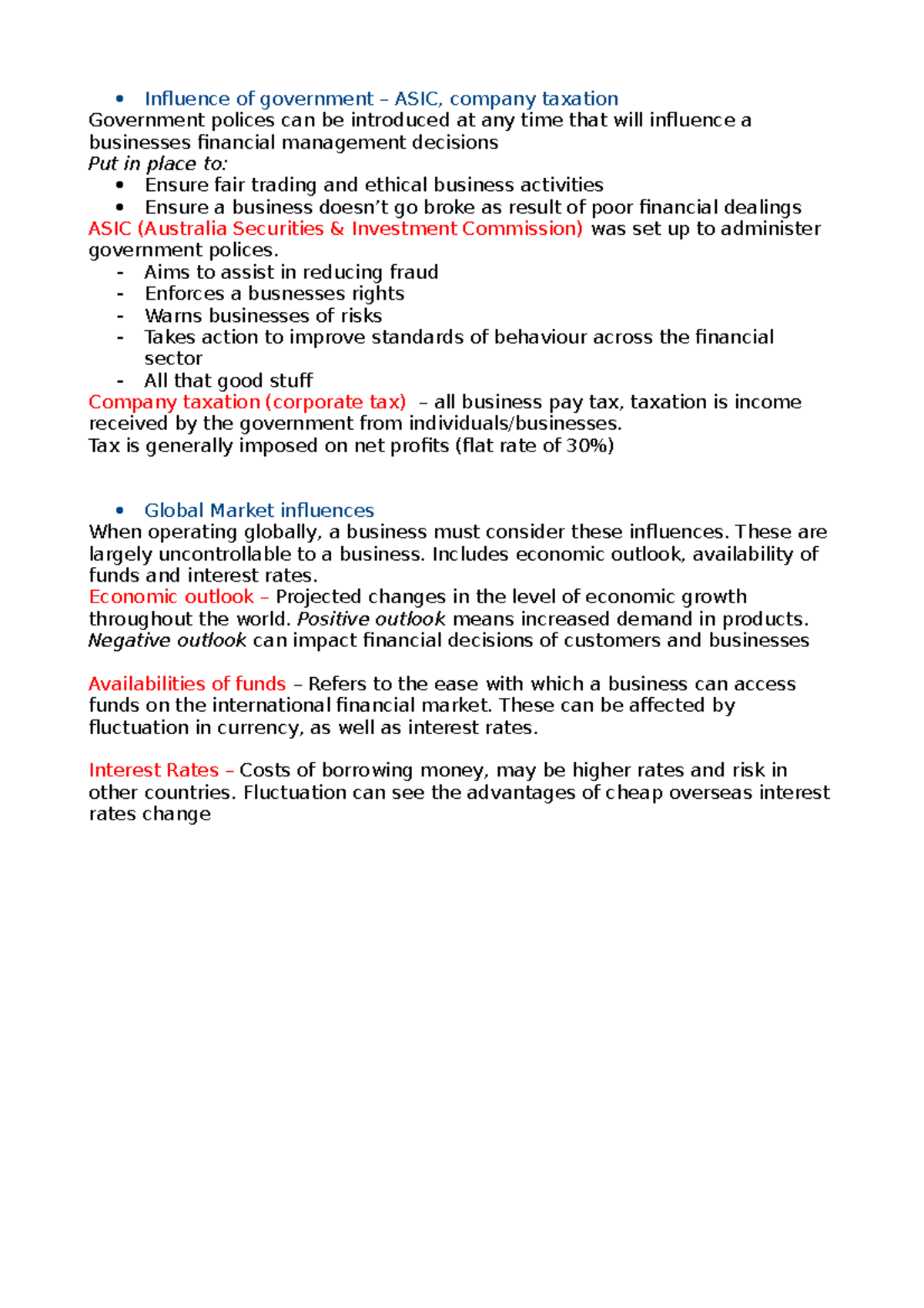 Business Studies Notes - Goverment Influences - Influence of government ...