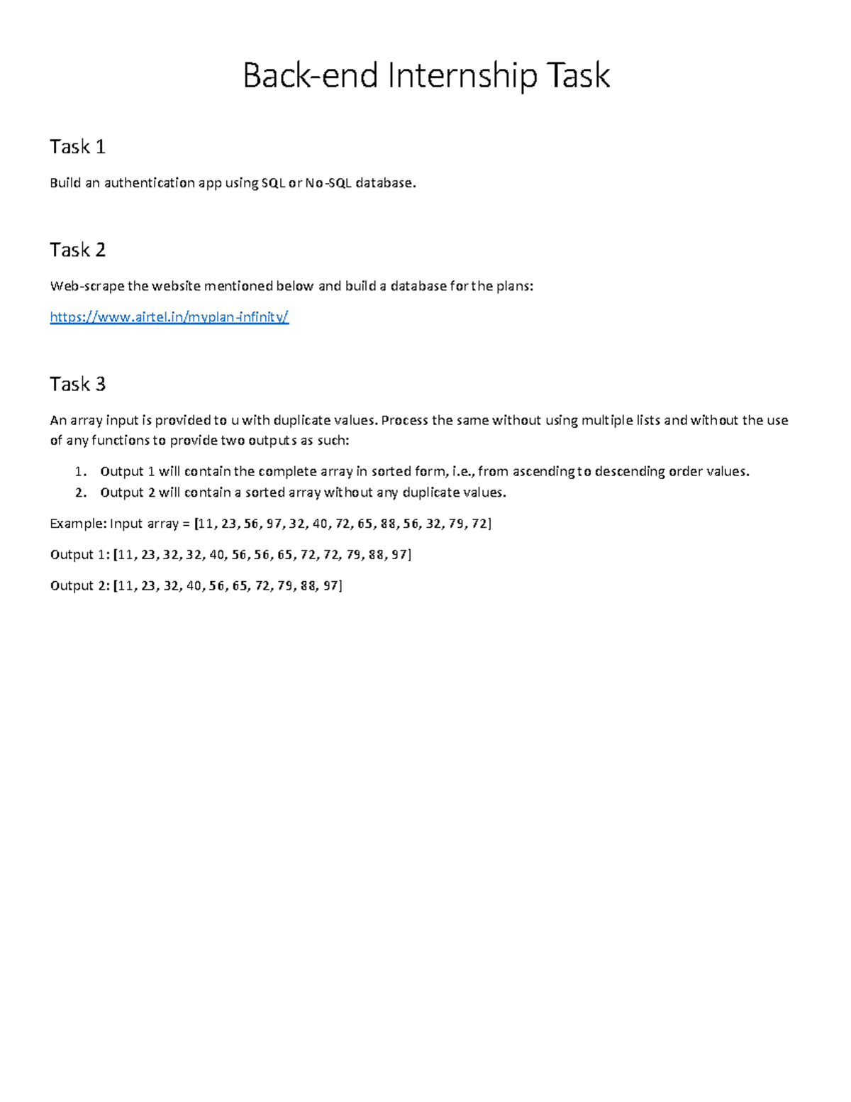 Back-end task - d,hkfjkfufshfhewisfh - Back-end Internship Task Task 1 Build an authentication ...