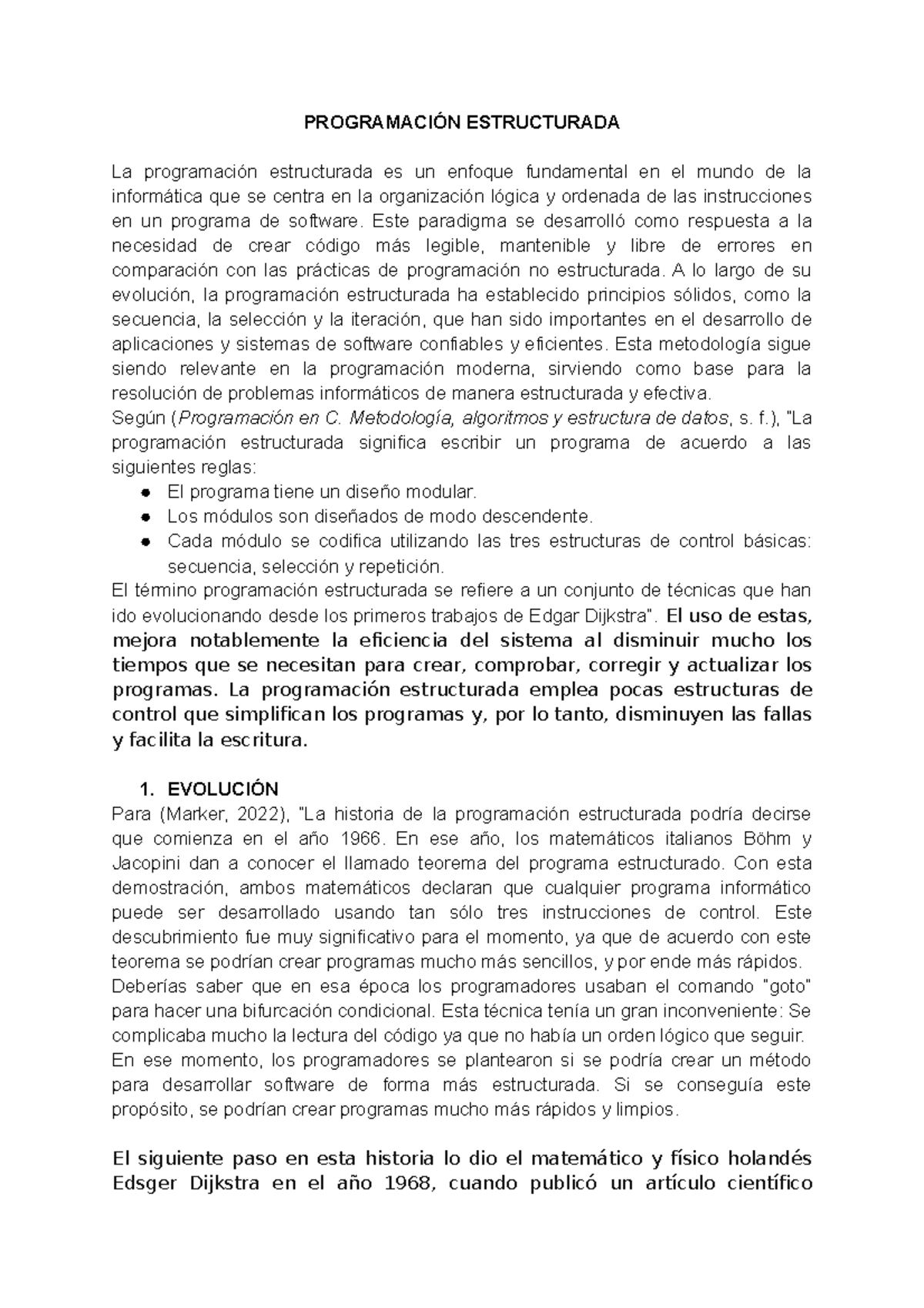 Inform Paradigma T - adsdsa - PROGRAMACIÓN ESTRUCTURADA La programación ...