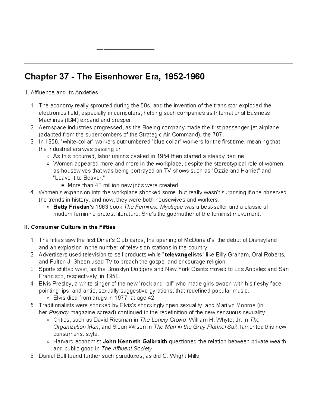 Chapter 37 - The Eisenhower Era, 1952-1960 1 - Chapter 37 - The ...